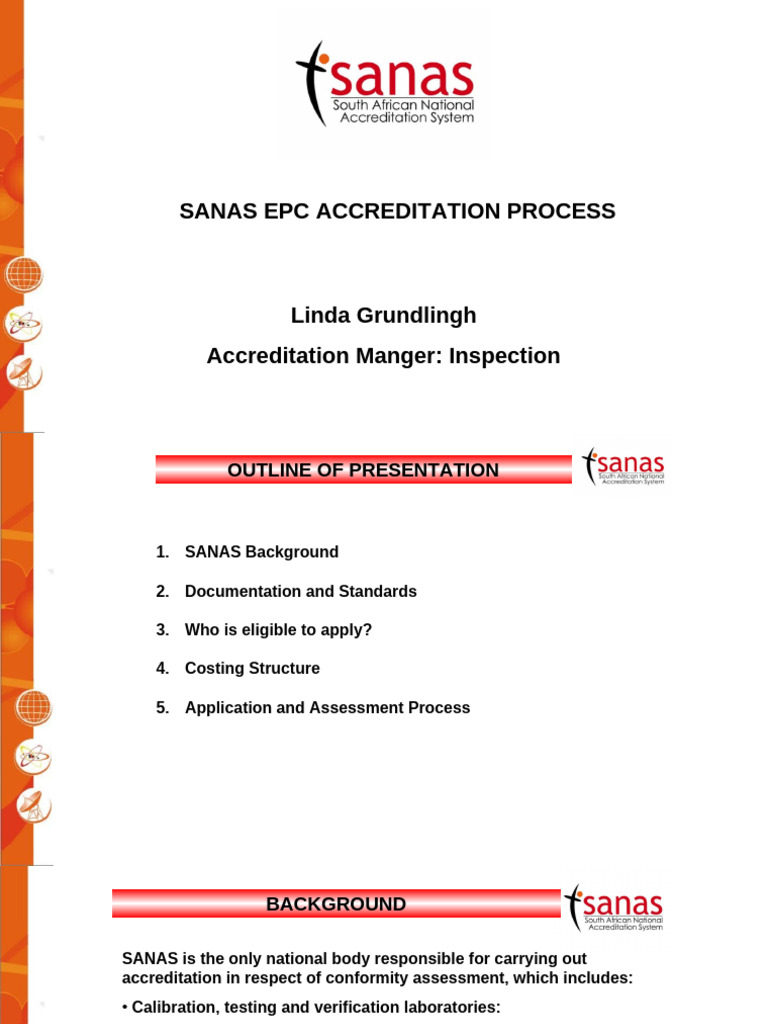 Sanas Epc Accreditation Process - Linda Grundling Presentation | PDF