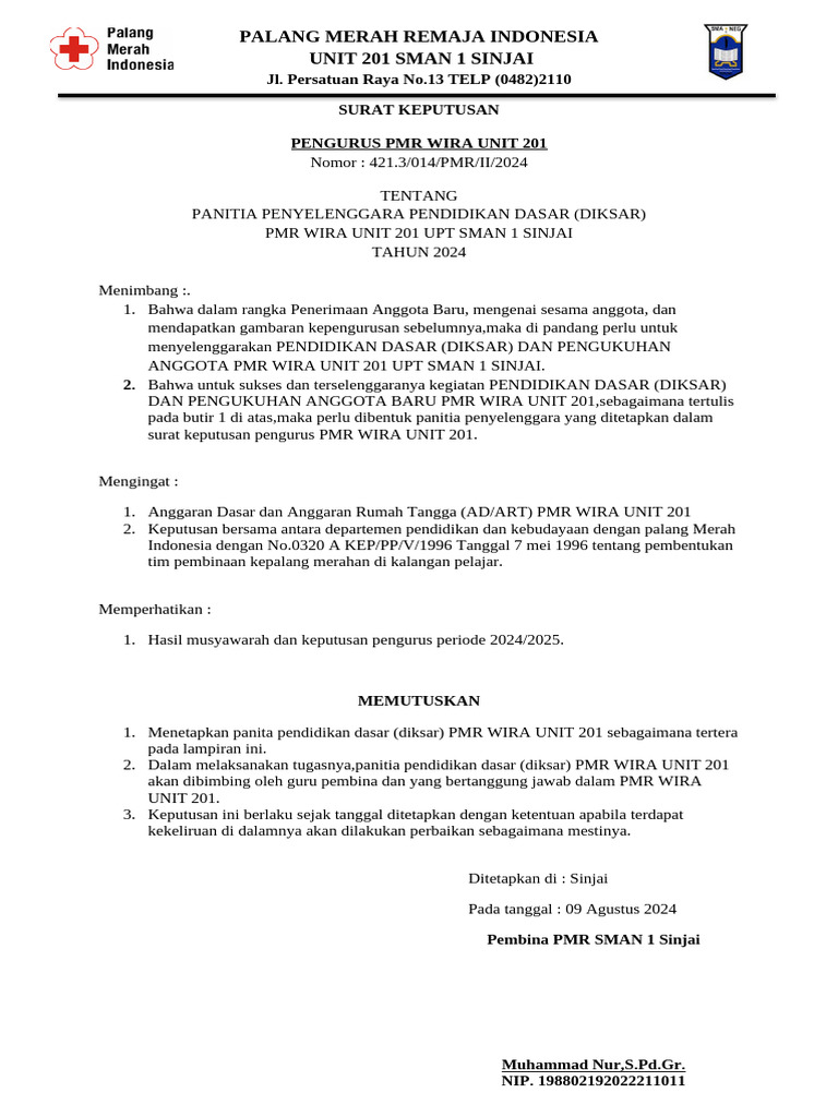 SK Pendiksaran PMR (2024) | PDF