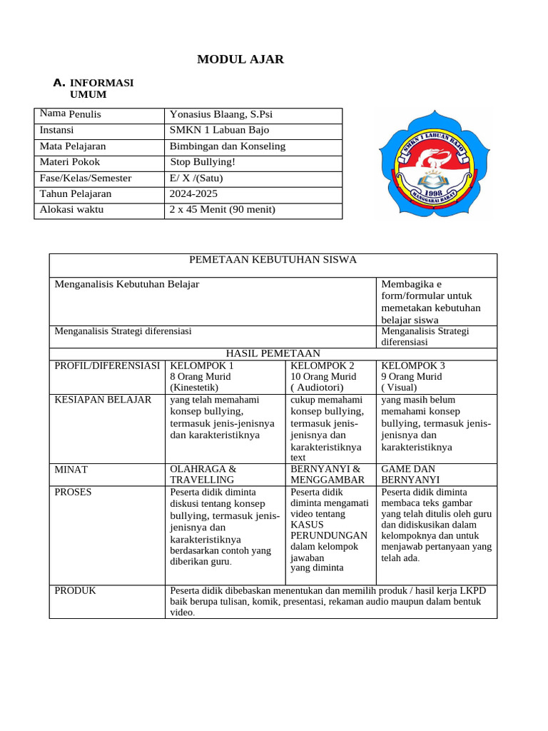 Modul Ajar BK Bullying | PDF