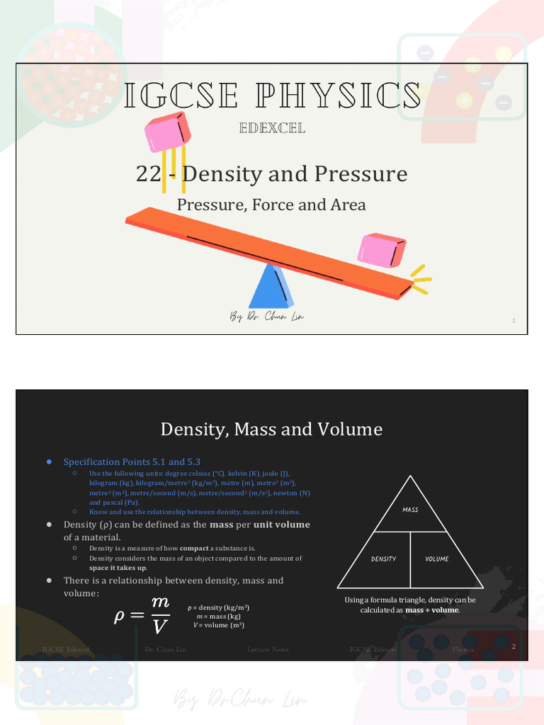 IGCSE-Physics-Lecture-22_-Density-and-Pressure(GC) | PDF