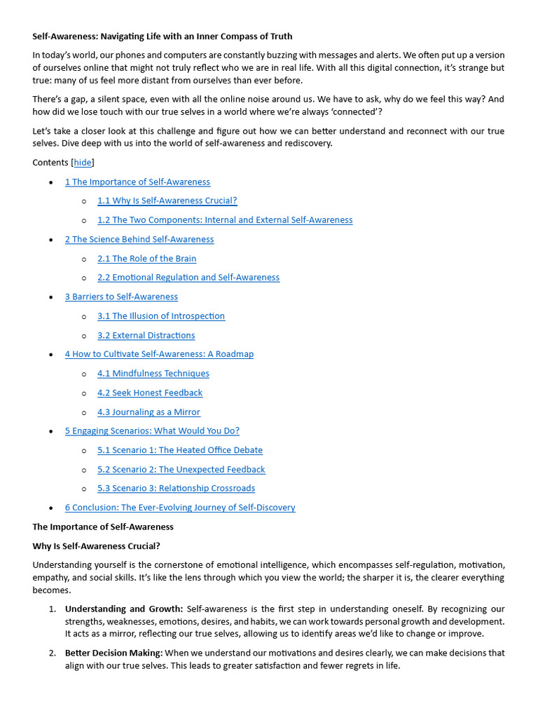 Self Awareness | PDF