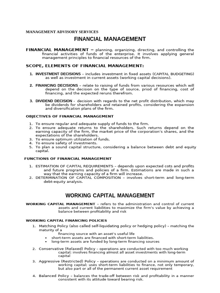 Lazy Notes Working Capital Management and Financial Statements Analysis ...
