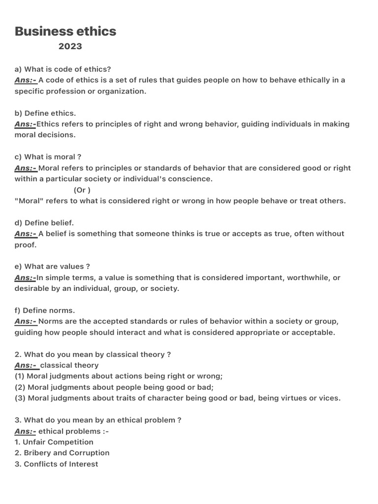 Business ethics | PDF