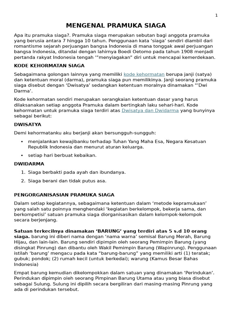 Mengenal Pramuka Siaga | PDF