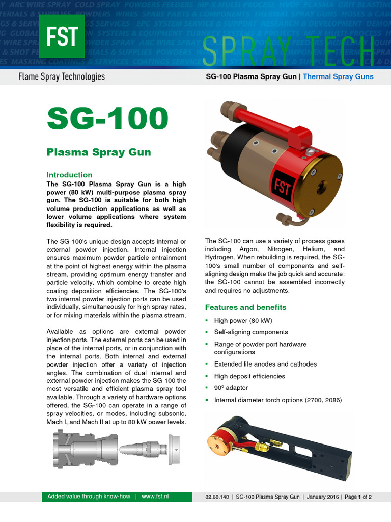SG-100-plasma-spray-gun | PDF