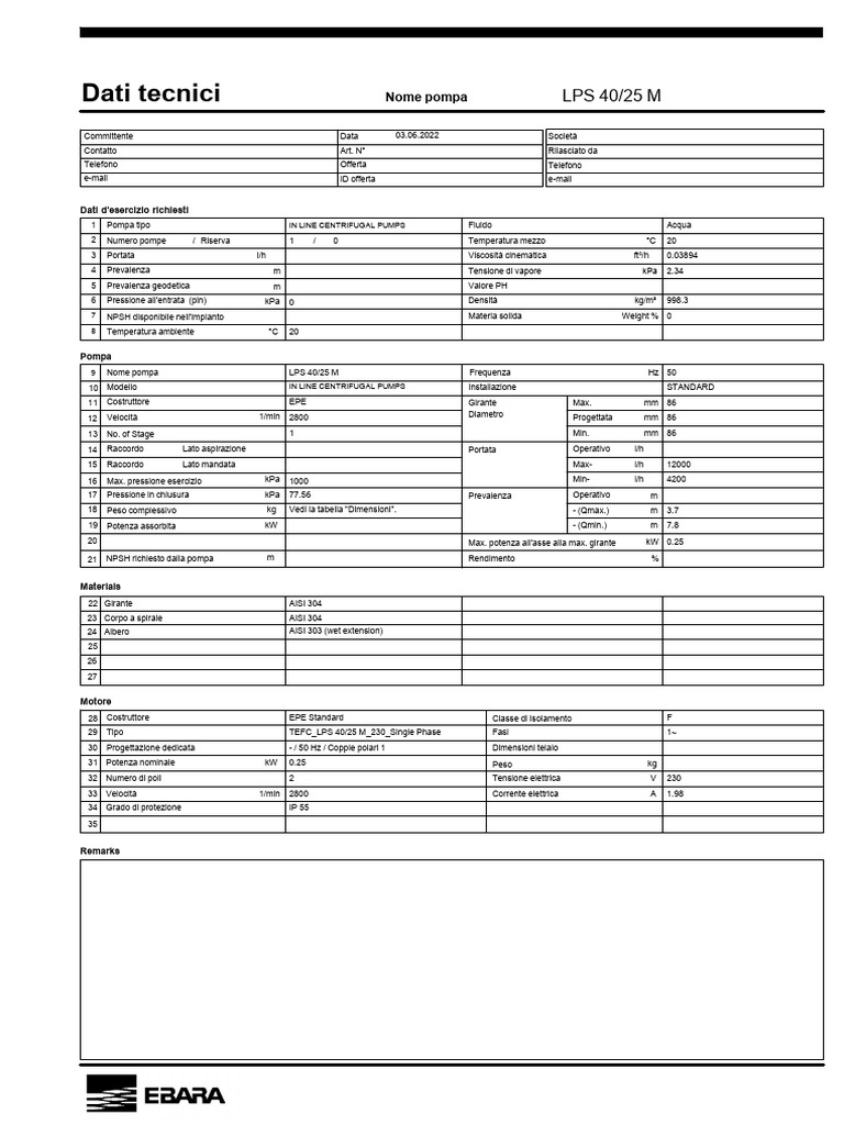 Scheda Tecnica - LPS 40_25 M | PDF