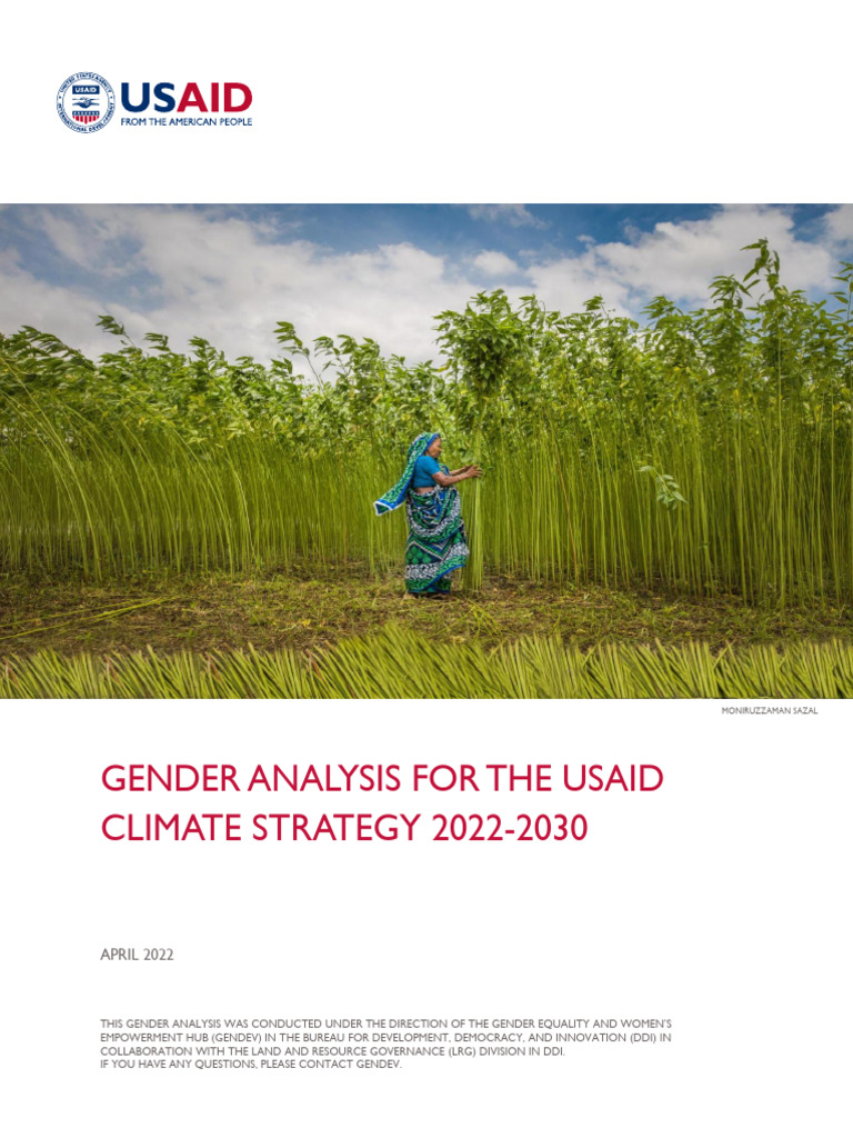 Gender Analysis for USAID Climate Strategy | PDF | Climate Resilience ...