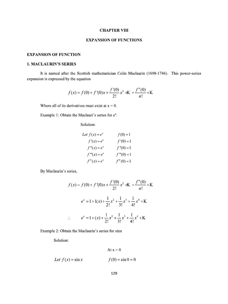 Lesson 6 Expansion of Functions | PDF