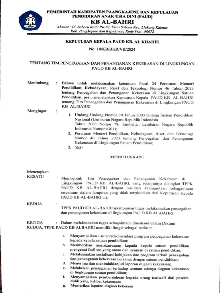 SK TPPK KB Al-Bahri | PDF