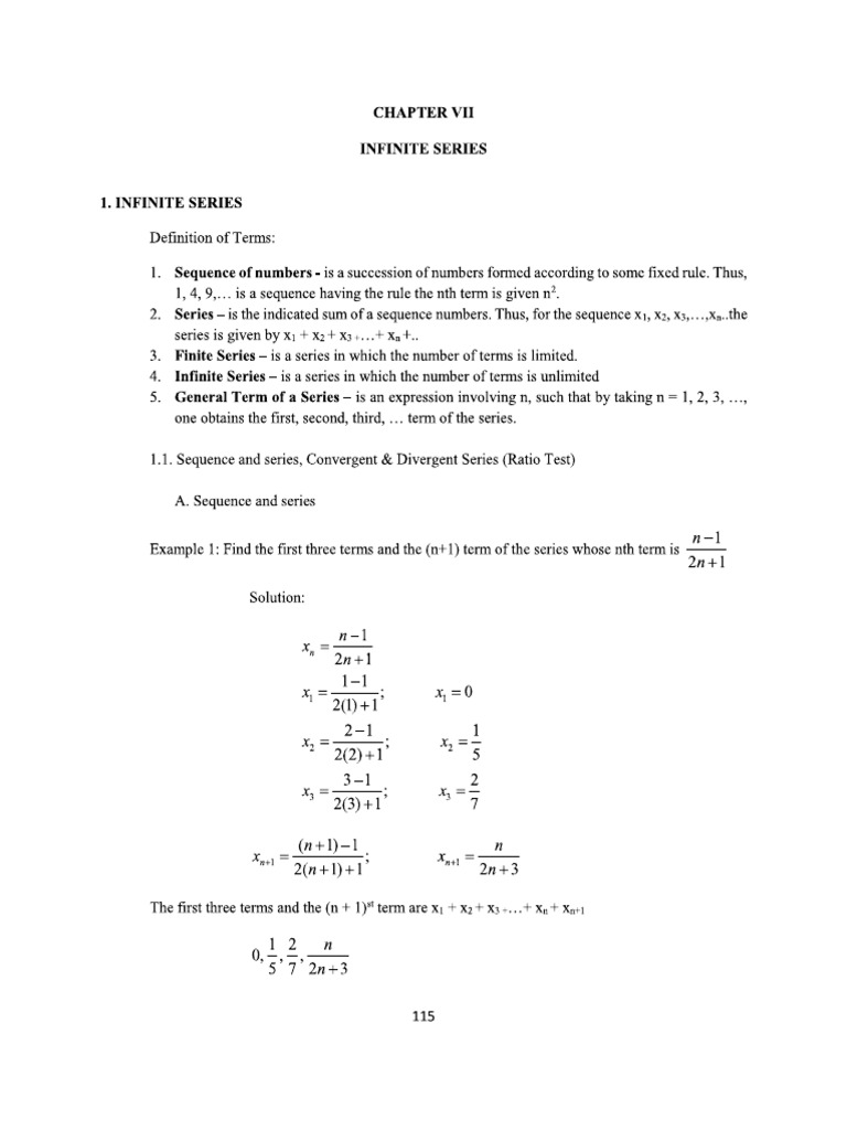 Lesson 5 Infinite Series | PDF