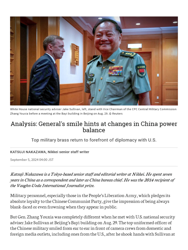 General's Smile Hints at Changes in China Power Balance | PDF