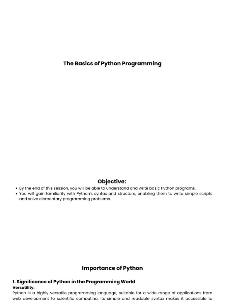 Introduction To Python Programming 2 | PDF