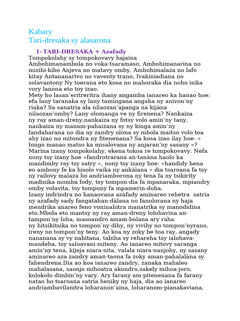 Tari-Dresaka Kabary | PDF