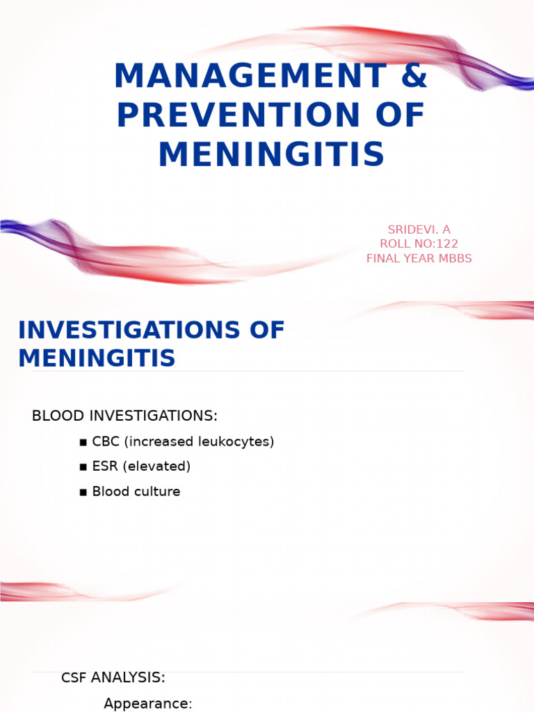 Meningitis Management | PDF