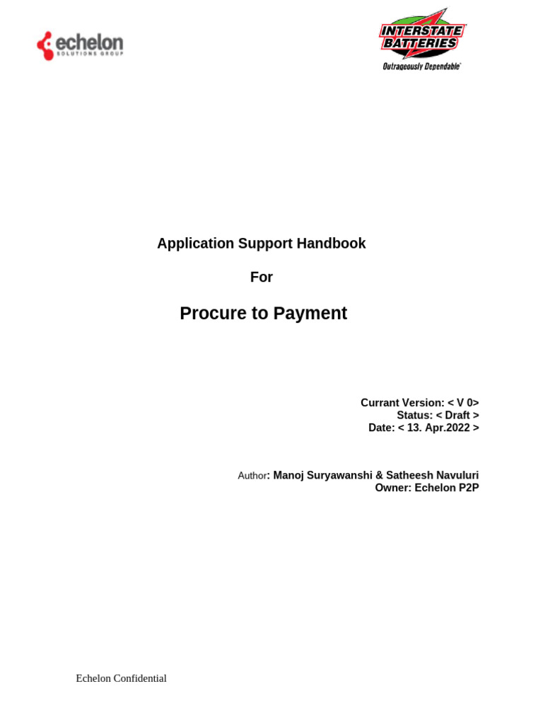 IB AMS Procure to Pay Application Handbook | PDF