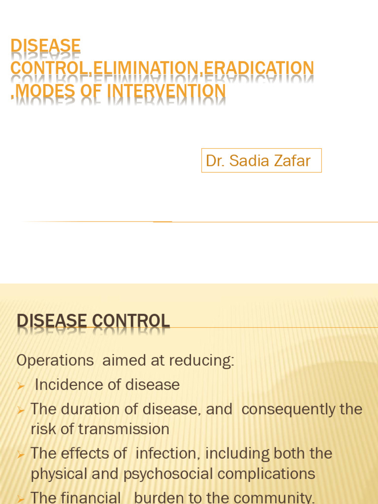 Disease Control, Elimination, Eradication | PDF