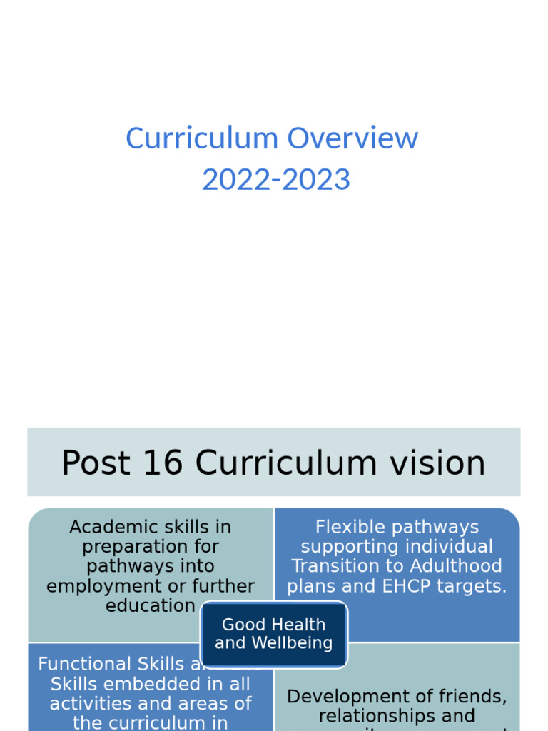 Post 16 Curriculum Overview 2022-2023 | PDF