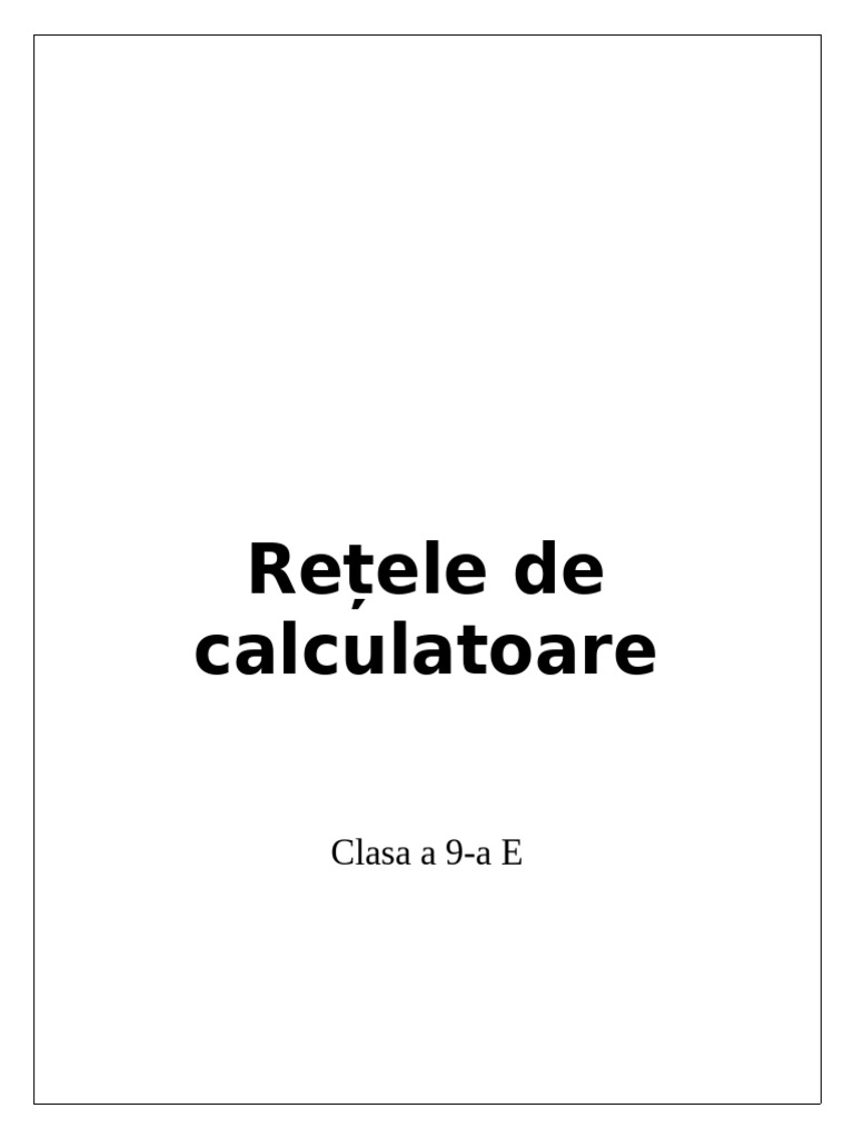 Rețelele de Calculatoare | PDF
