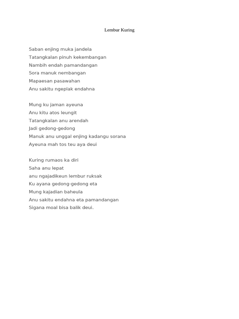 Sajak Bahasa Sunda | PDF