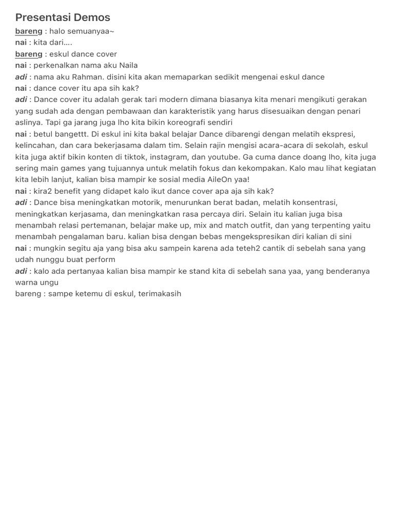 Presentasi Demos | PDF