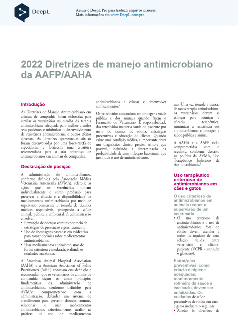 2022-AAFP-AAHA-Antimicrobial-Guidelines PT | PDF