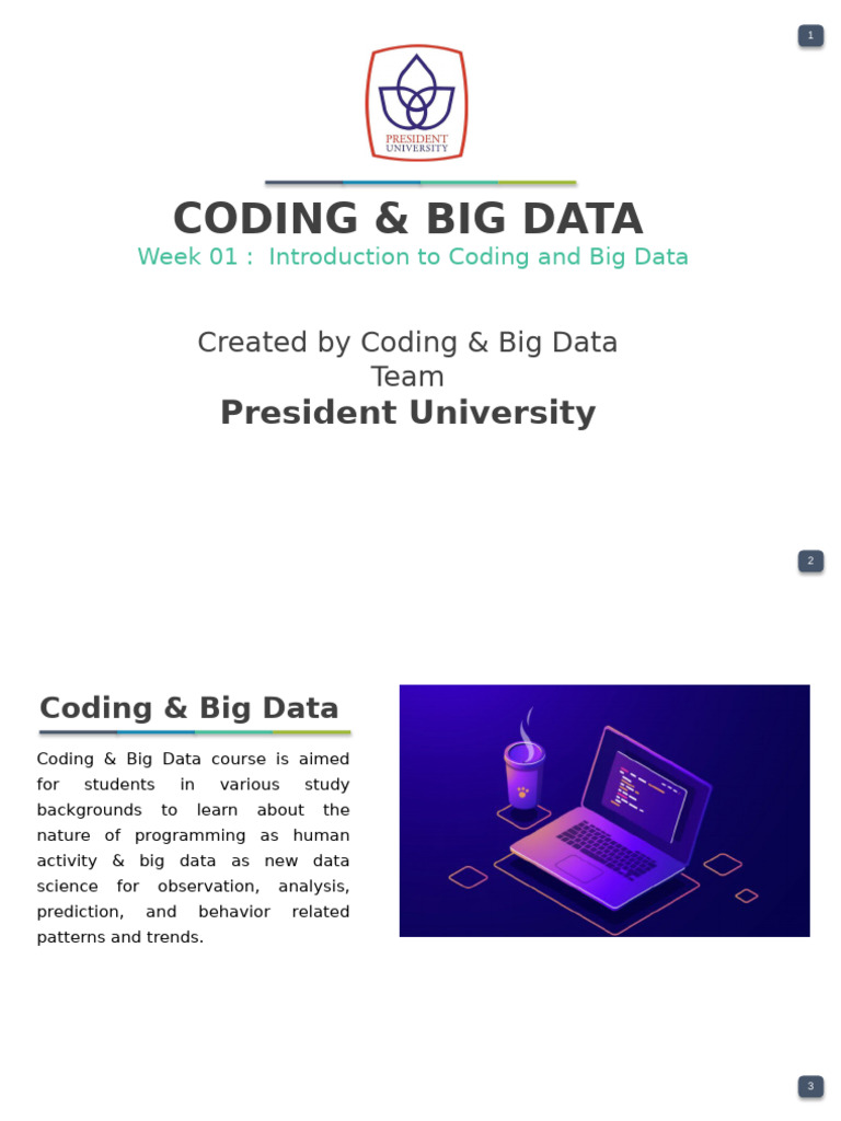 (Coding Big Data) - Week 01 - Syllabus - Introduction To Coding - Big ...