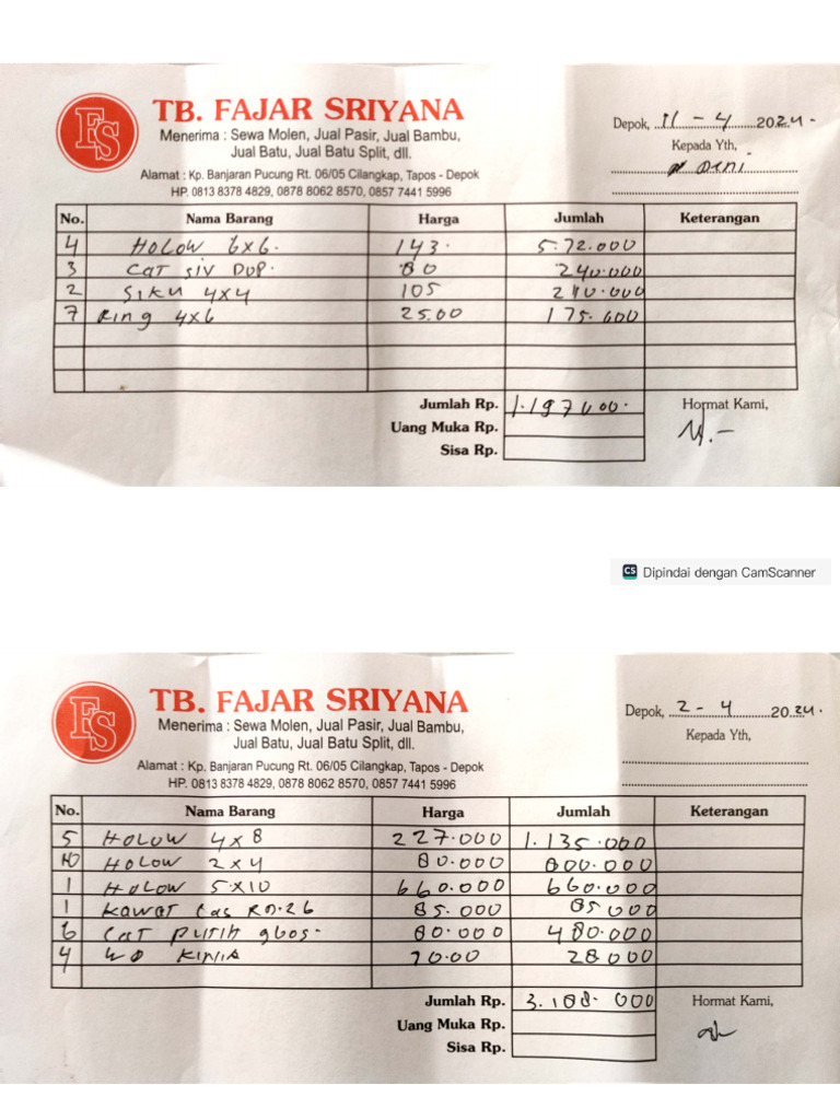 Nota Nota Belanja | PDF