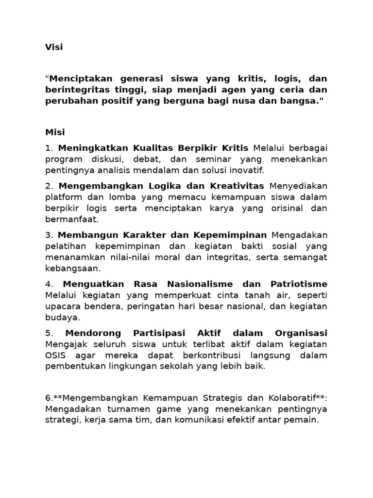 Visi Misi Dan Program Kerja Paslon 02 | PDF | Seni