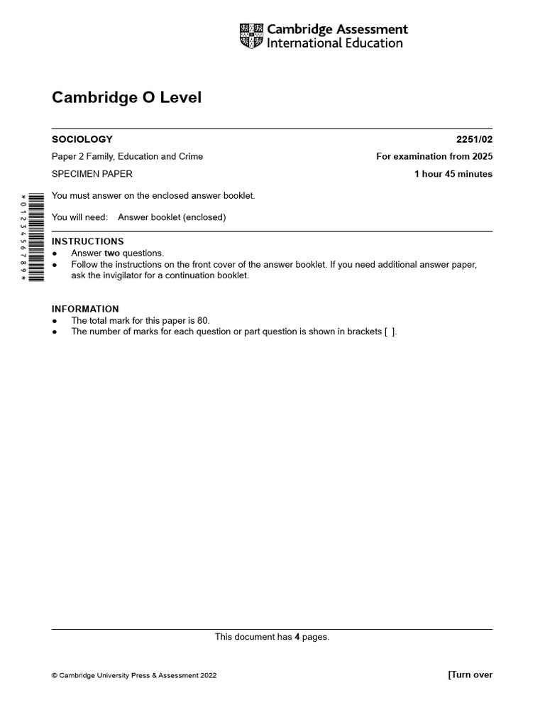 2025 Specimen Paper 2 | PDF