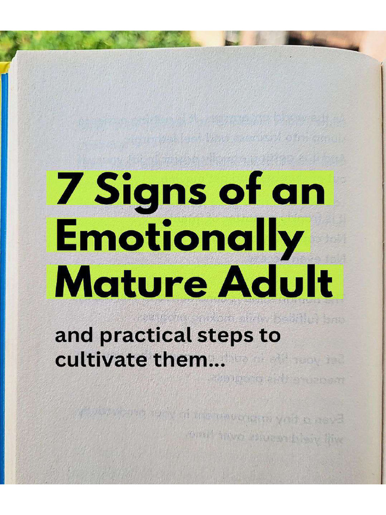 7 Signs of Emotionally Mature Adult - 1 | PDF