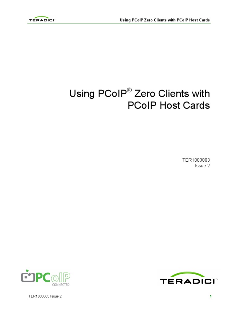 Using PCoIP Zero Clients With PCoIP Host Cards | PDF | Computer Network ...