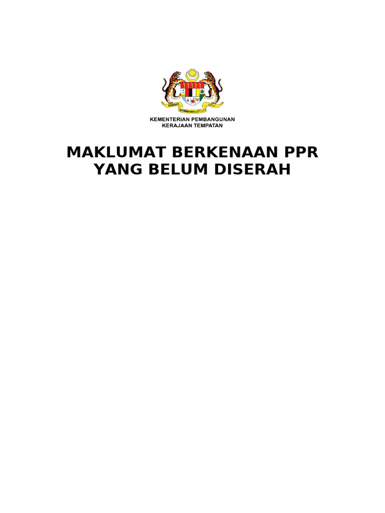 Maklumat Berkenaan PPR Yang Belum Diserah To Upload | PDF