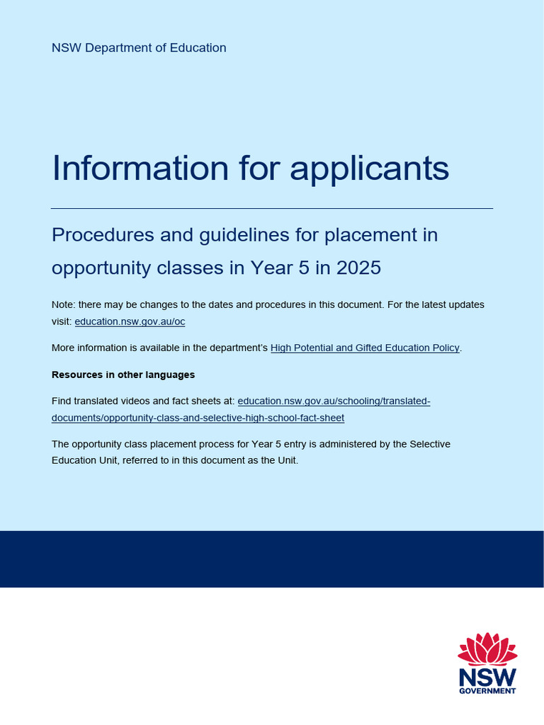 OC 2024 - Information For Applicants-Procedures and Guidelines | PDF