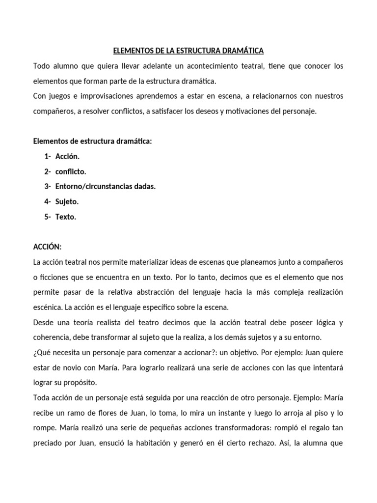 Elementos de La Estructura Dramática | PDF