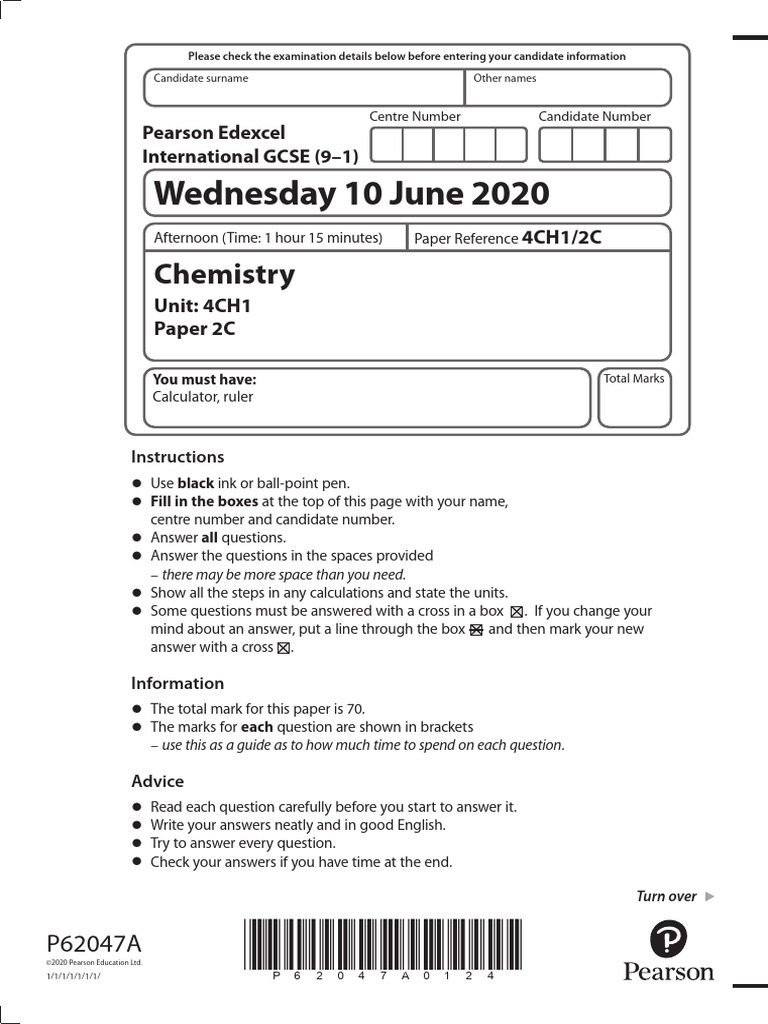 IG Edx. Chemistry May Oct. 2020 2C | PDF