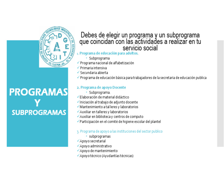 Programas y Subprogramas S S | PDF