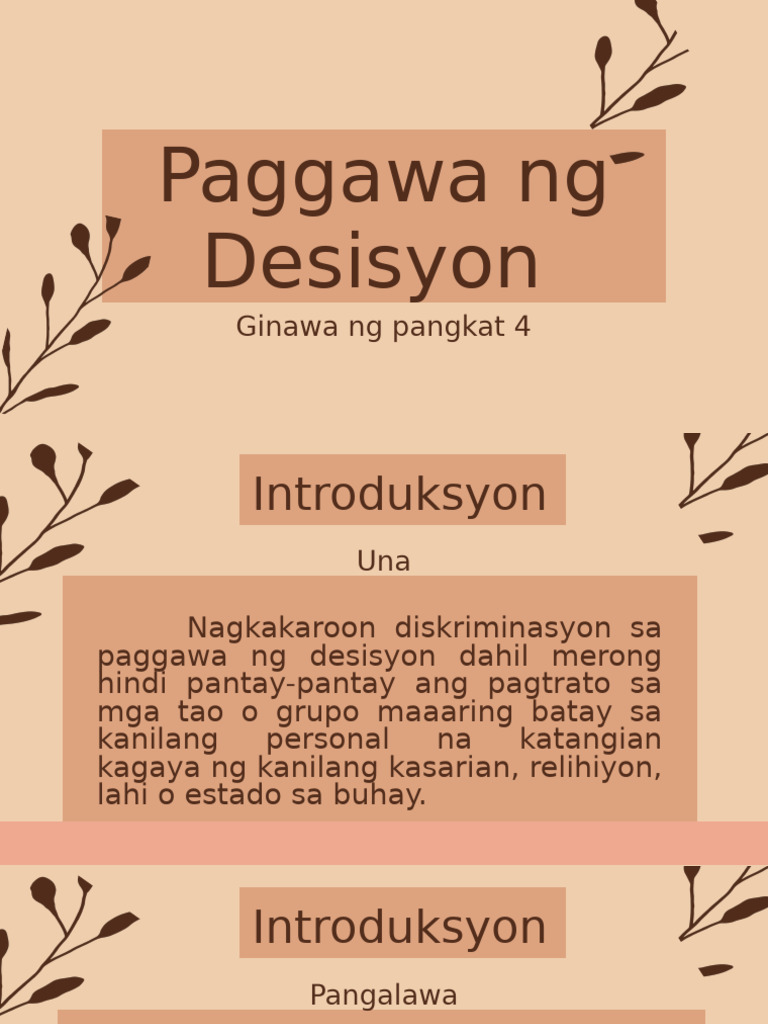 Paggawa NG Desisyon | PDF