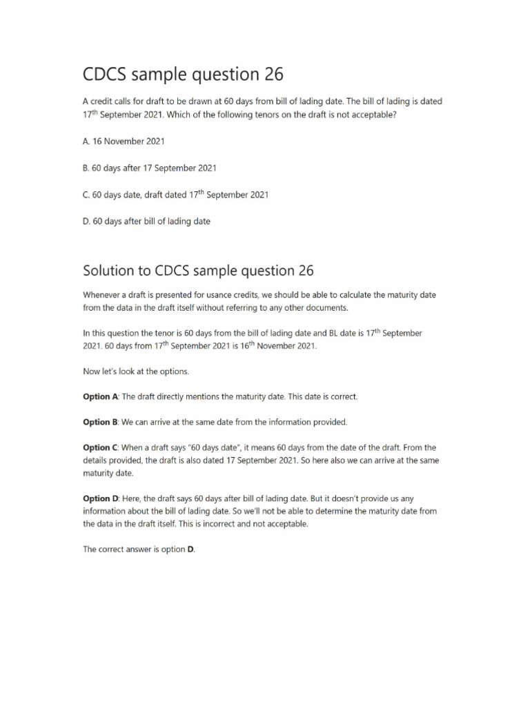 Cdcs Question and Answer 5 | PDF
