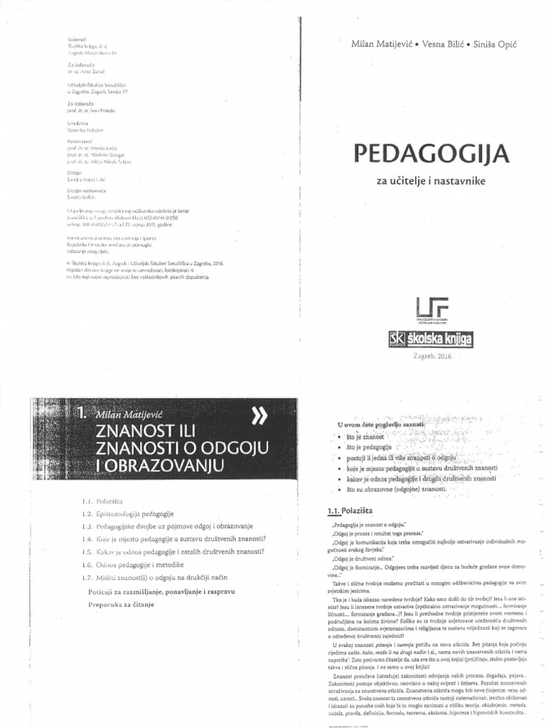 Pedagogija_Matijevic | PDF