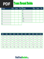 10 Team Round Robin Printable Tournament Bracket | PDF | Tournament ...