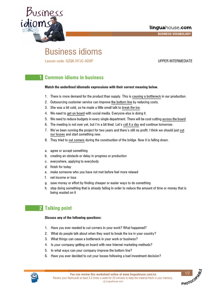Business-idioms Lingua House | PDF