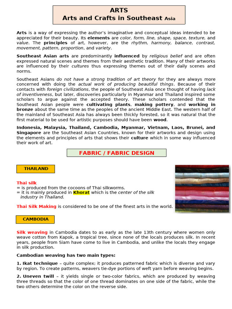 Handout in ARTS and AP | PDF