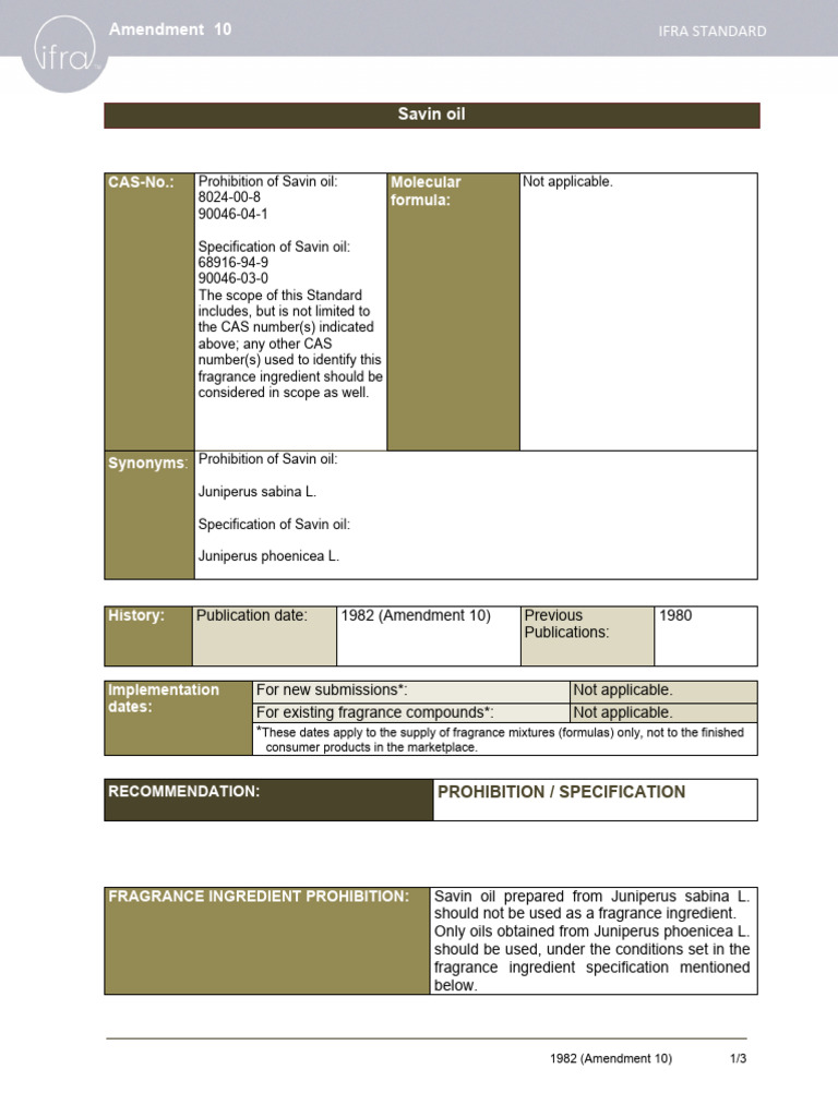 Savin Oil | PDF