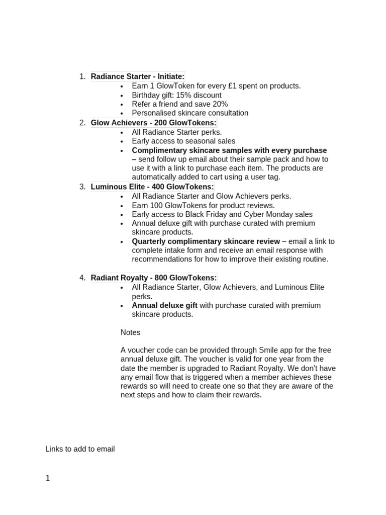 VIP Tiers Outlined | PDF