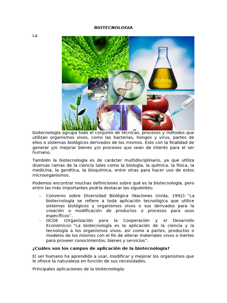 BIOTECNOLOGIA | PDF