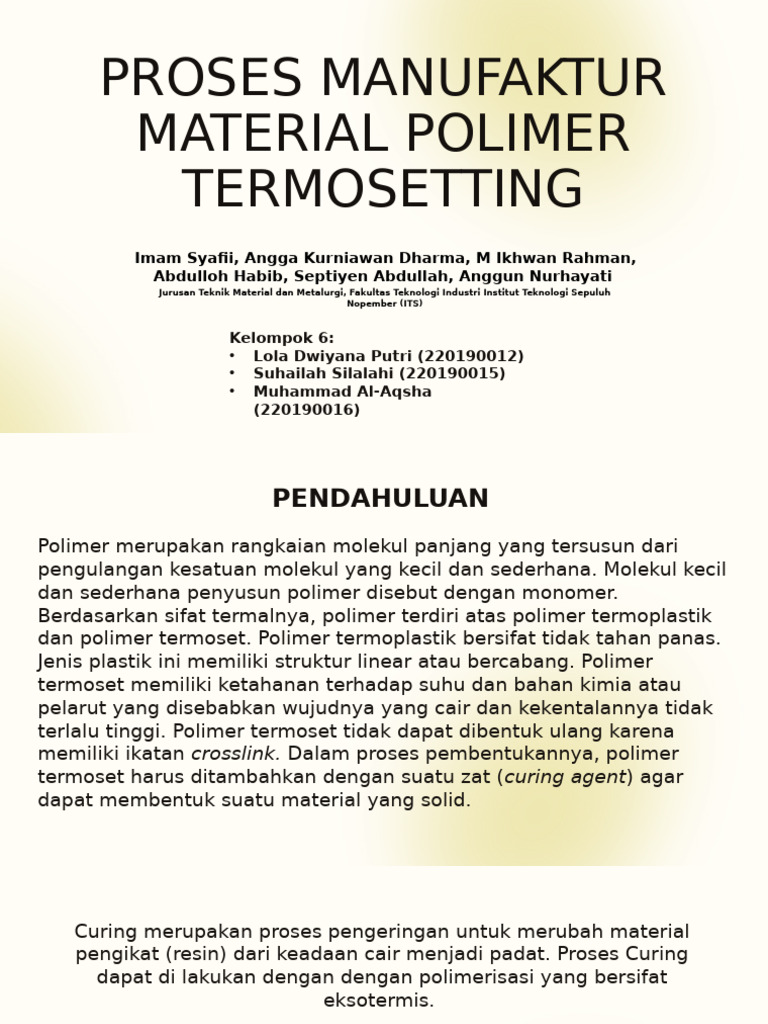 Kimia Polimer Kelompok 6 | PDF