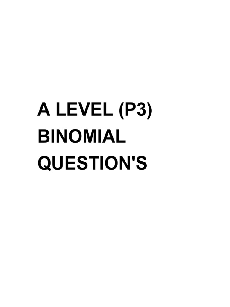 Binomial Questions | PDF