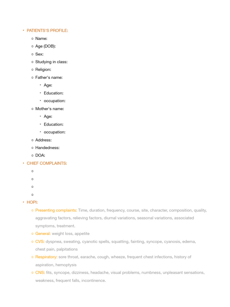Pediatrics History Taking | PDF | Pregnancy | Childbirth Pediatrics History Taking | PDF | Pregnancy | Childbirth