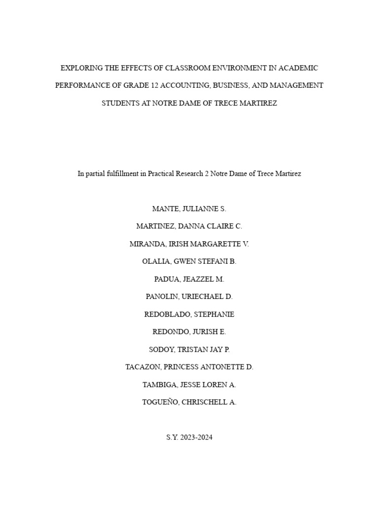 PR2 Front Page Intro Bgos | PDF | Classroom | Learning