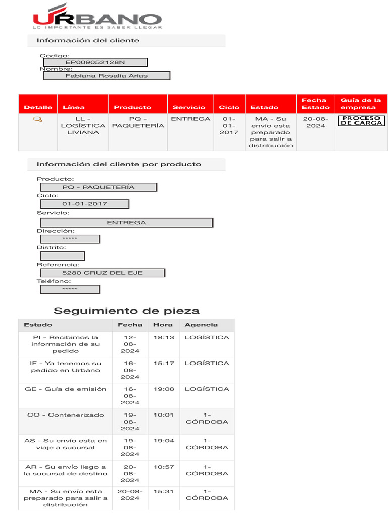 Seguimiento de Pieza | PDF